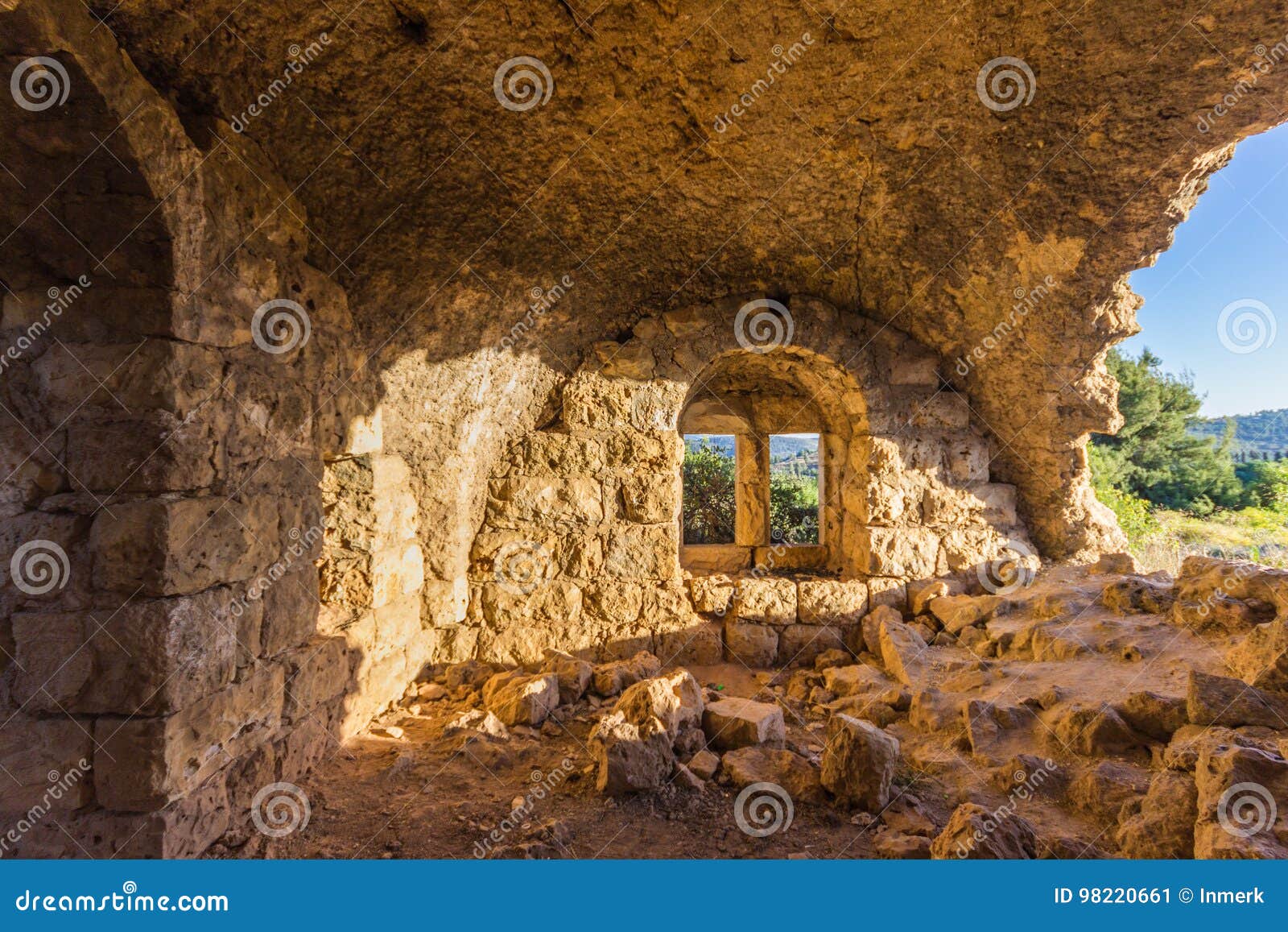 A Window in the Ruins of an Old Arab House Stock Image - Image of hill ...