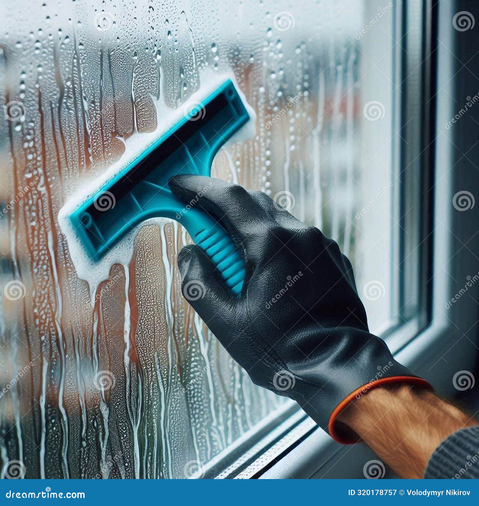 Window Scraper Washes a Window. Generated AI Stock Image - Image of ...