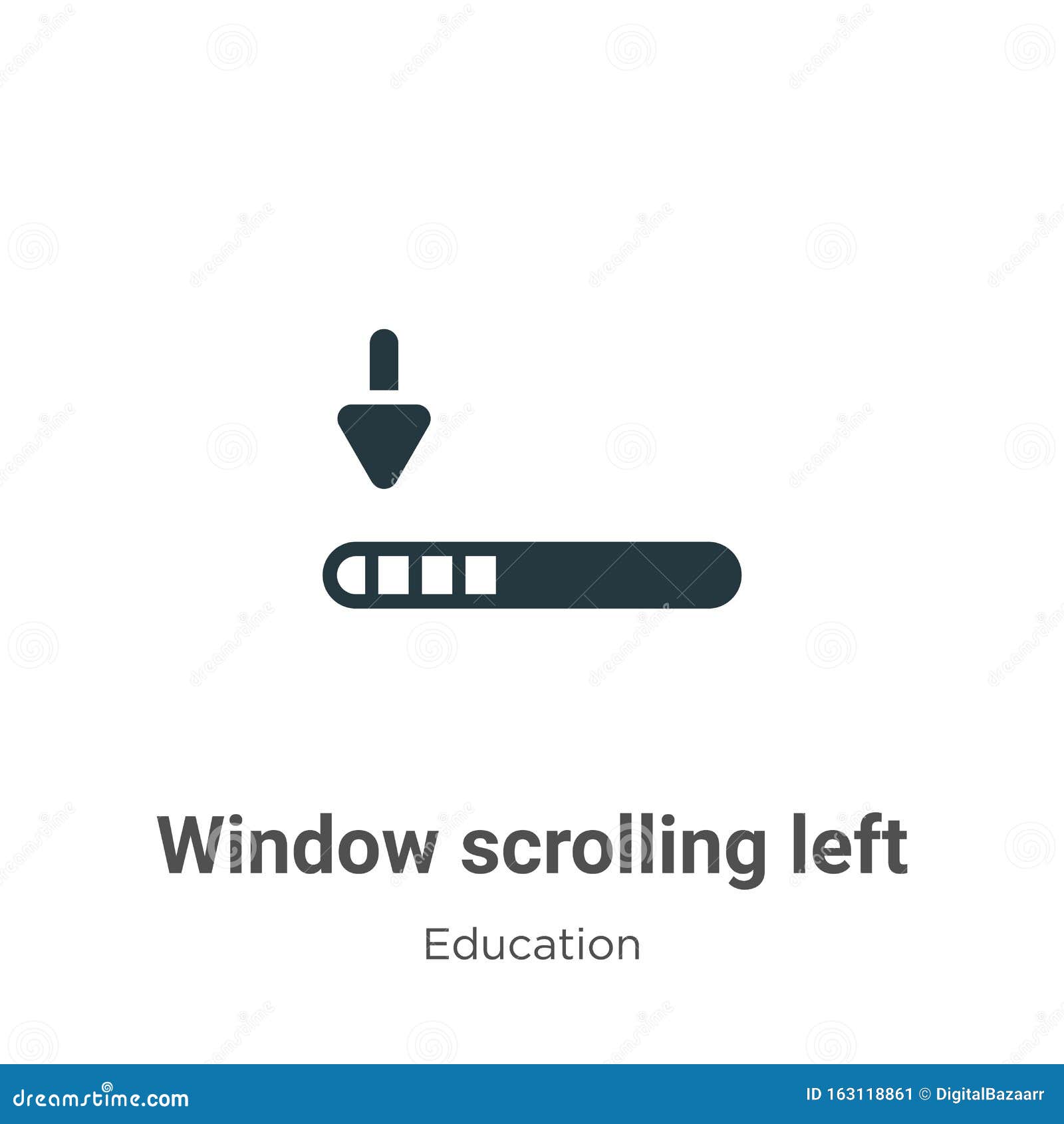 Window Scrolling Left Vector Icon on White Background. Flat Vector ... Window Scrolling Left Vector Icon on White Background. Flat Vector ...