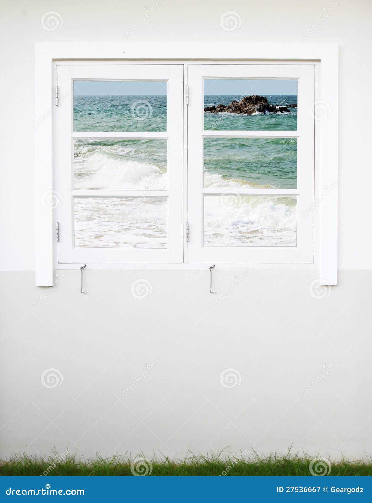 Window with sea view stock image. Image of city, stone - 27536667