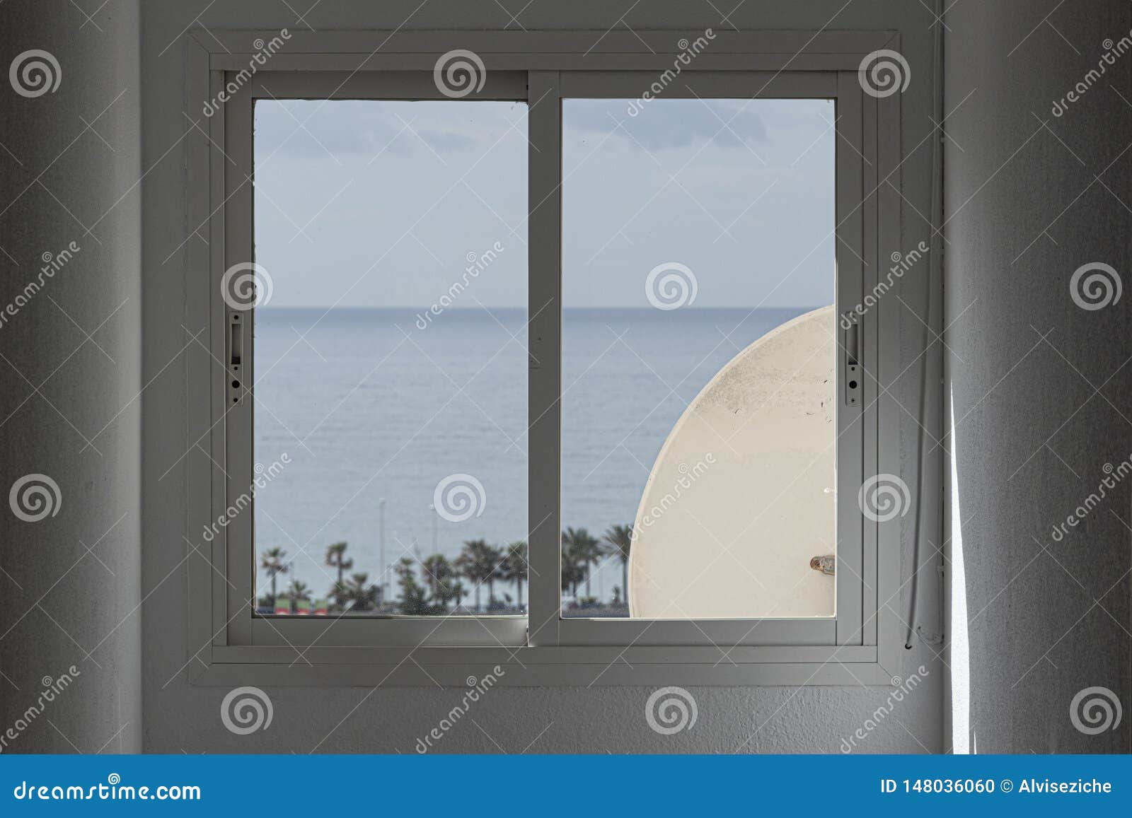 Window and sea stock photo. Image of back, beautiful - 148036060