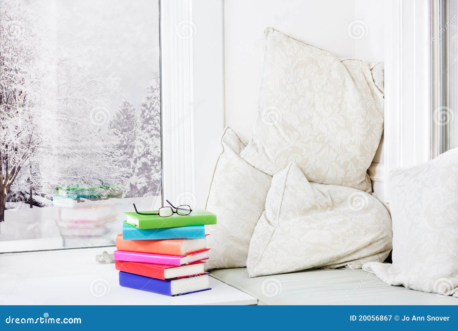 Window seat with books stock image. Image of relaxation - 20056867