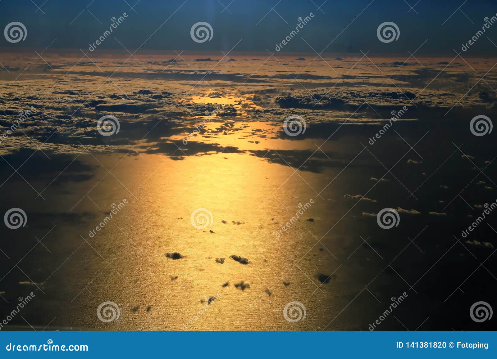 Window Seat, a Flight in the Sunset and Night Stock Photo - Image of ...