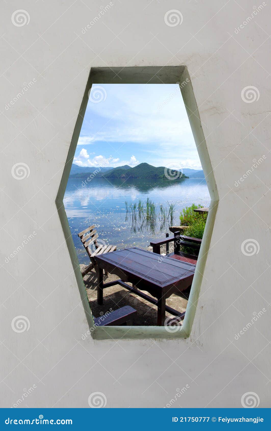 Through the Window and See the Beautiful Scenery Stock Image - Image of ...