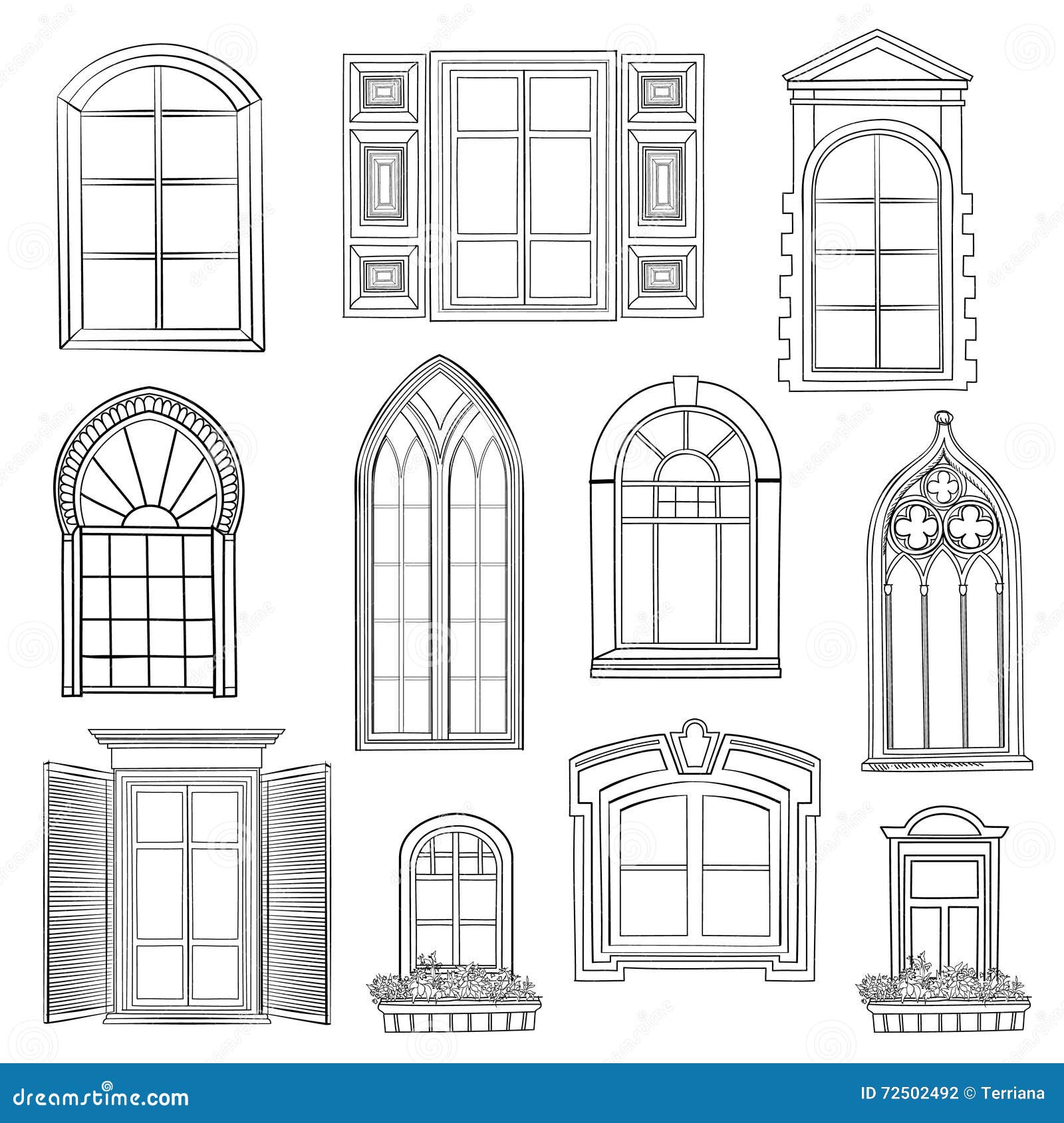Window set. stock illustration. Illustration of arabic - 72502492