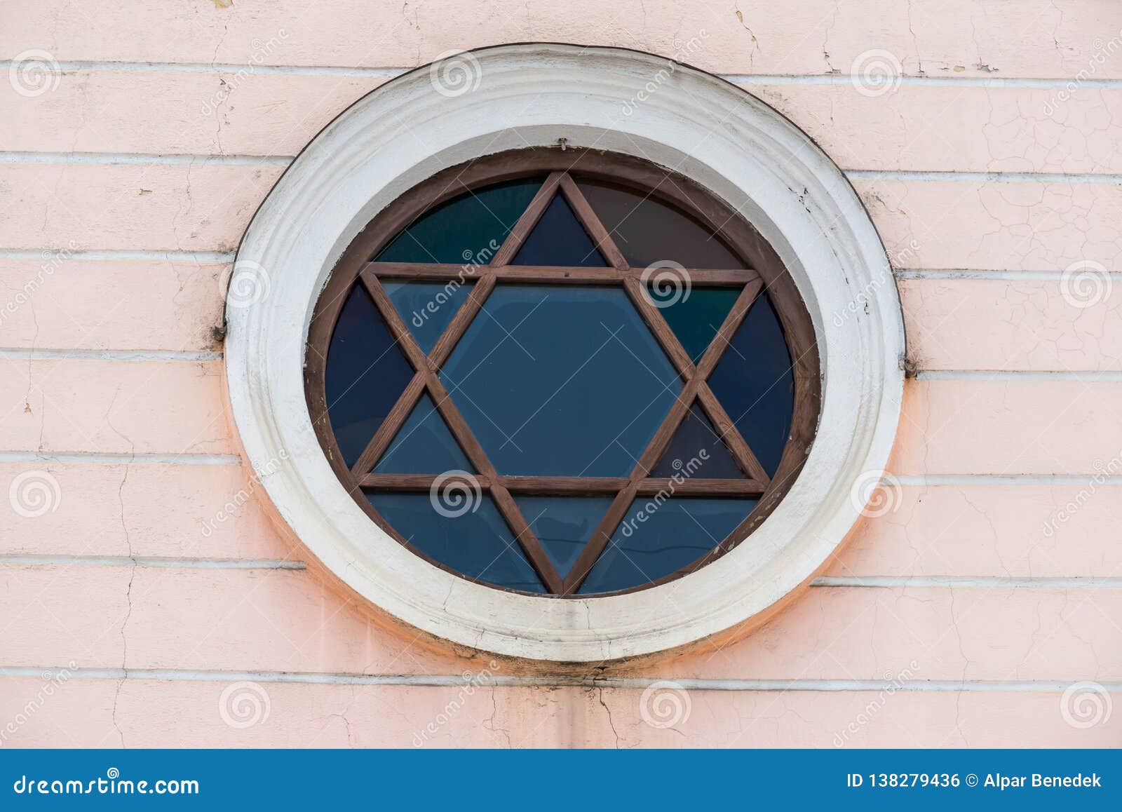 Window in the Shape of Star of David on a Synagogue Stock Photo - Image ...