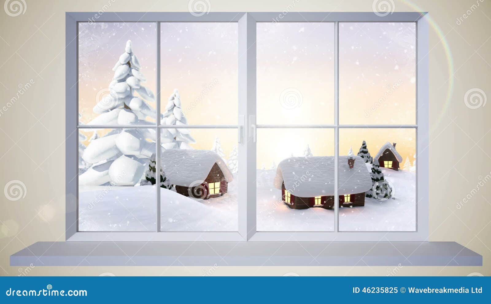 Animated Snow Falling Window