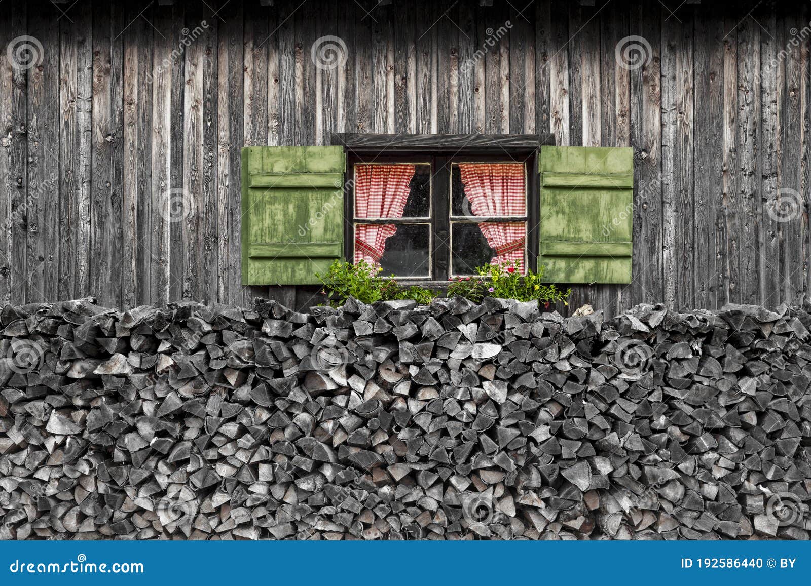 Window with shutter stock photo. Image of weathered - 192586440
