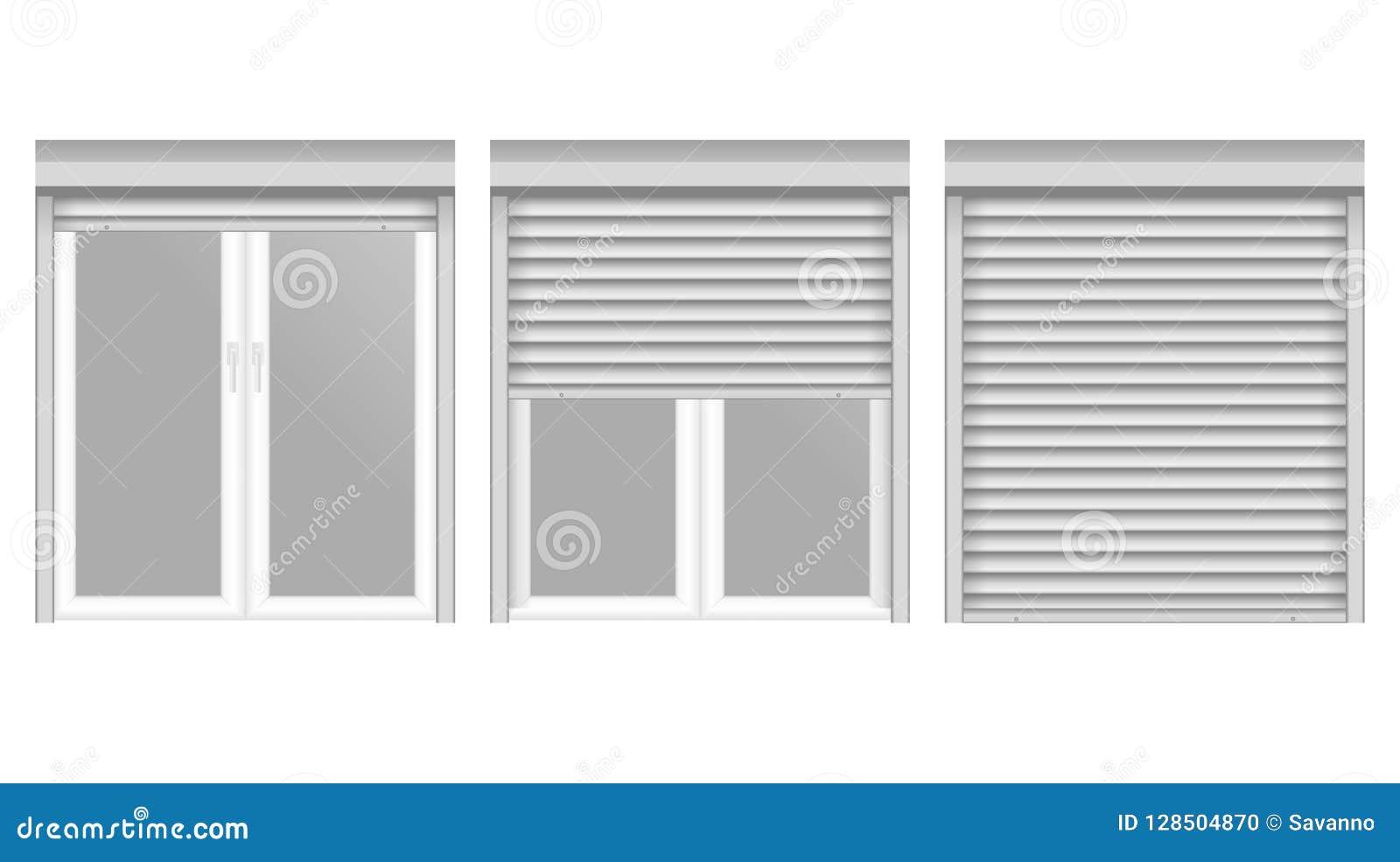 Window Shutters. Open and Closed Stock Vector - Illustration of shutter ...