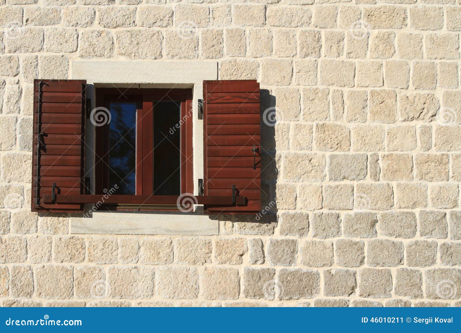 Window with Shutters Open Closeup. Stock Image - Image of residential ...