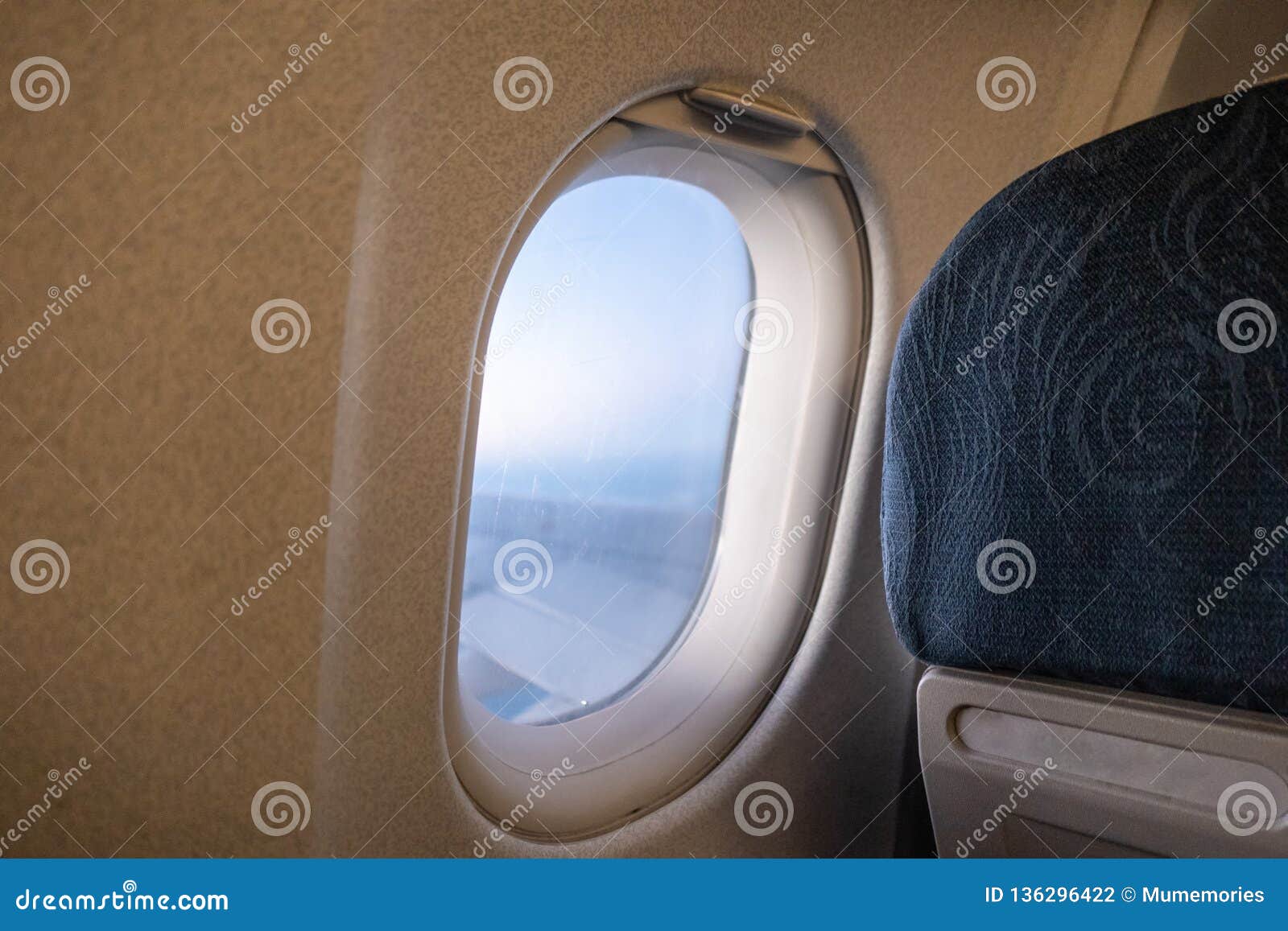 Window Side of Passenger with Wing Airplane Flying Stock Photo - Image ...