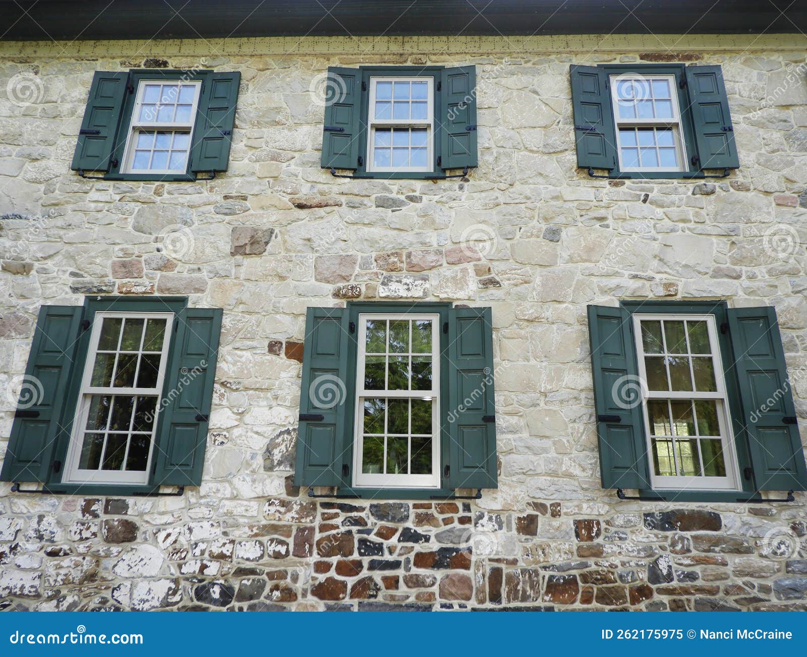 Historic Colonial Stone House Window Construction Poole Forge PA Stock ...