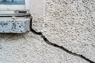 Window Sill Crack Structural Damage Stock Image - Image of static ...