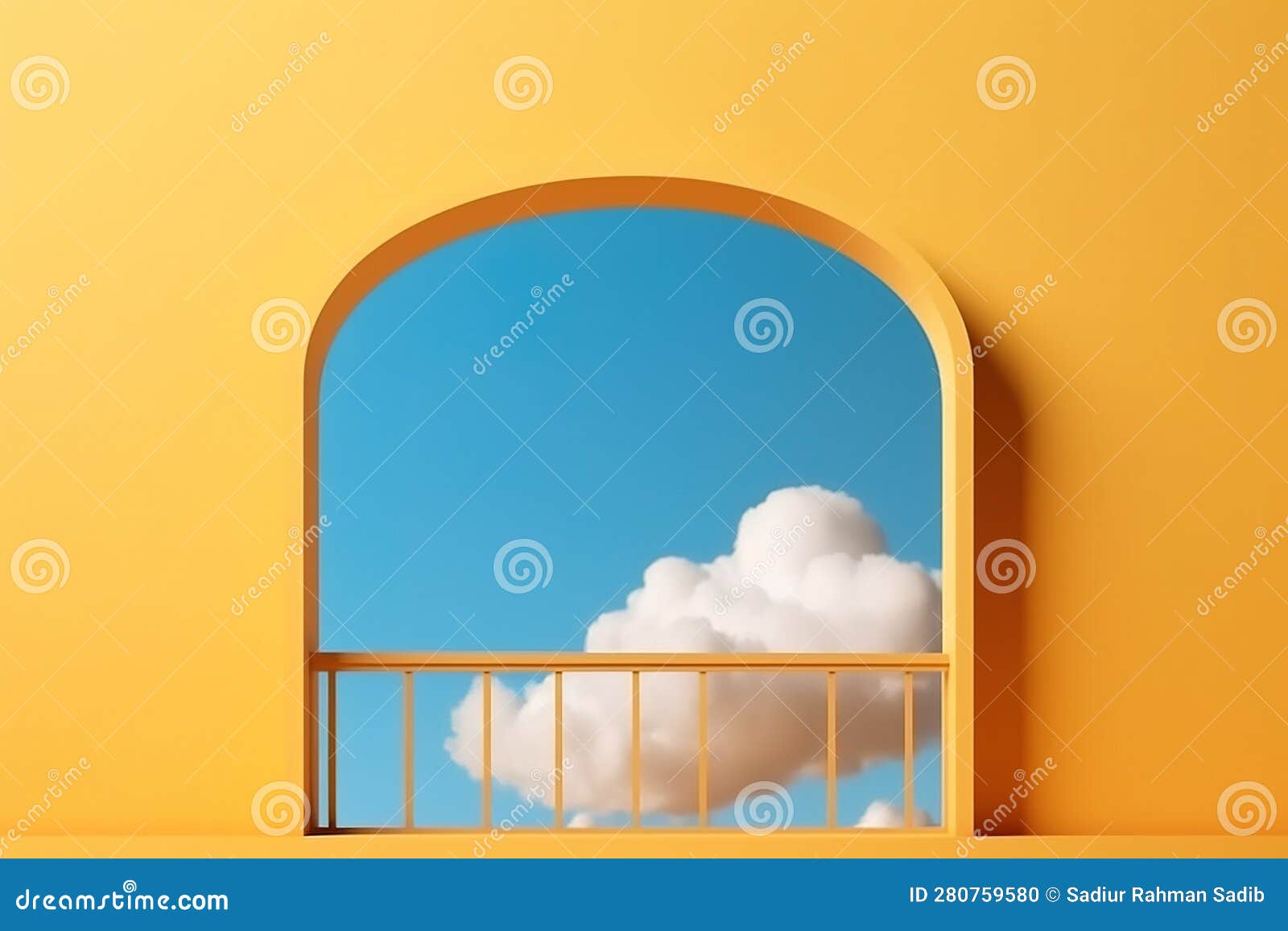 Window in the Sky. Abstract Background with Blue Sky and Minimal ...