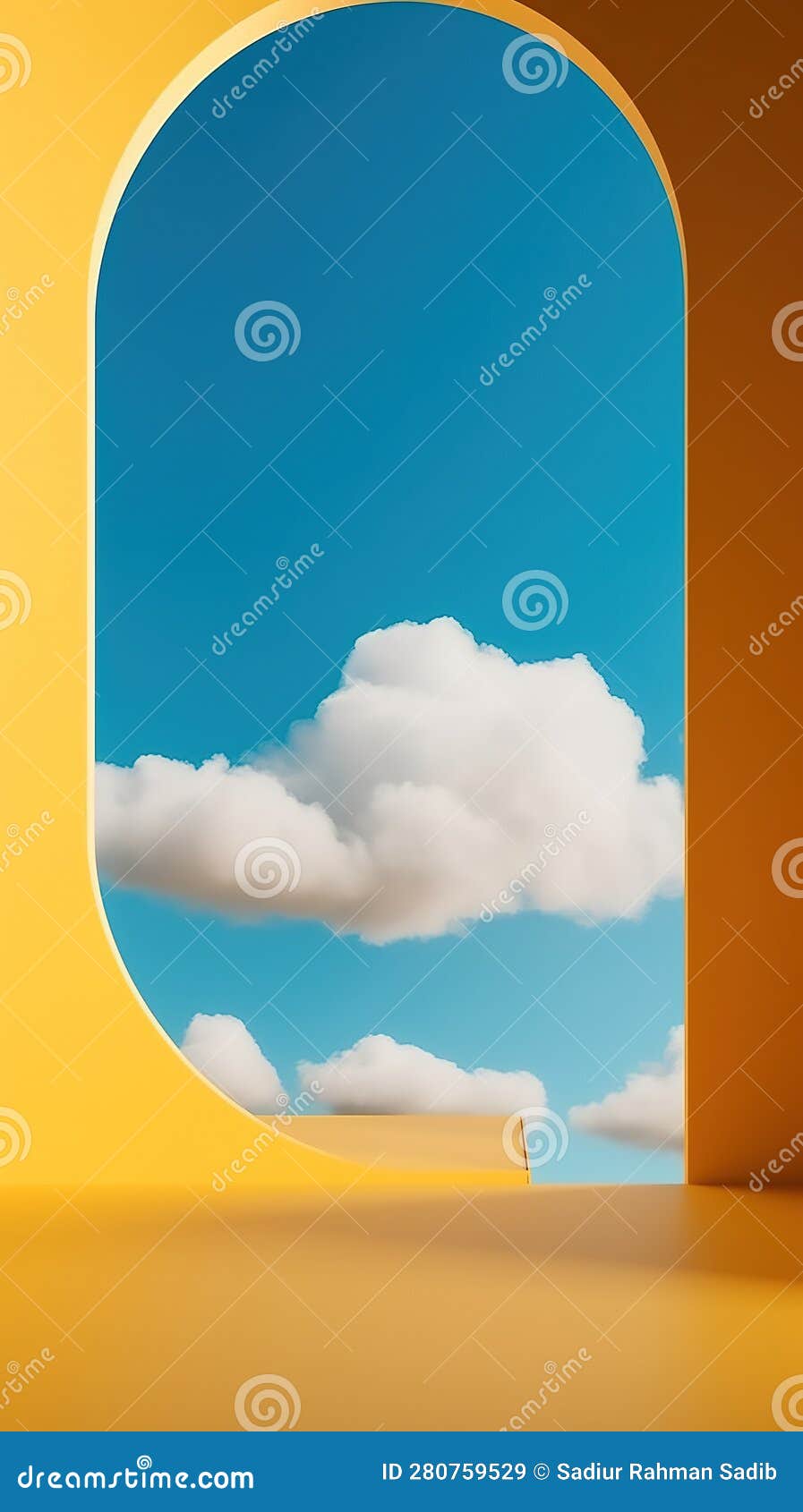 Window in the Sky. Abstract Background with Blue Sky and Minimal ...