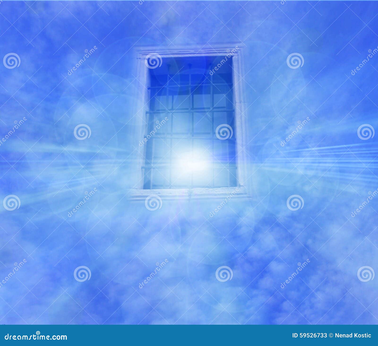 Window in the Sky with Clouds Stock Illustration - Illustration of ...