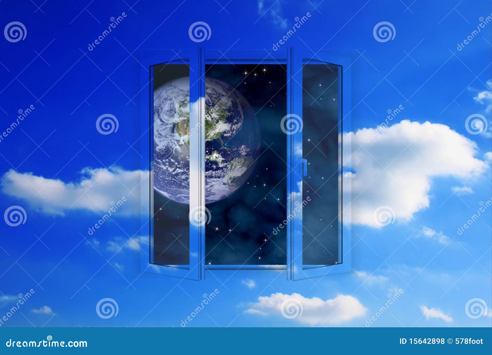 Window into space stock photo. Image of heaven, blue - 15642898