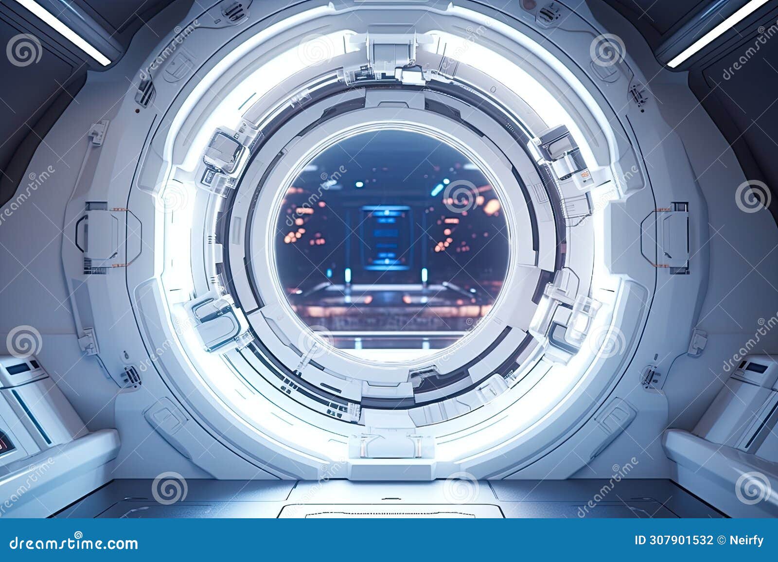 Window in spaceship stock photo. Image of blue, laboratory - 307901532