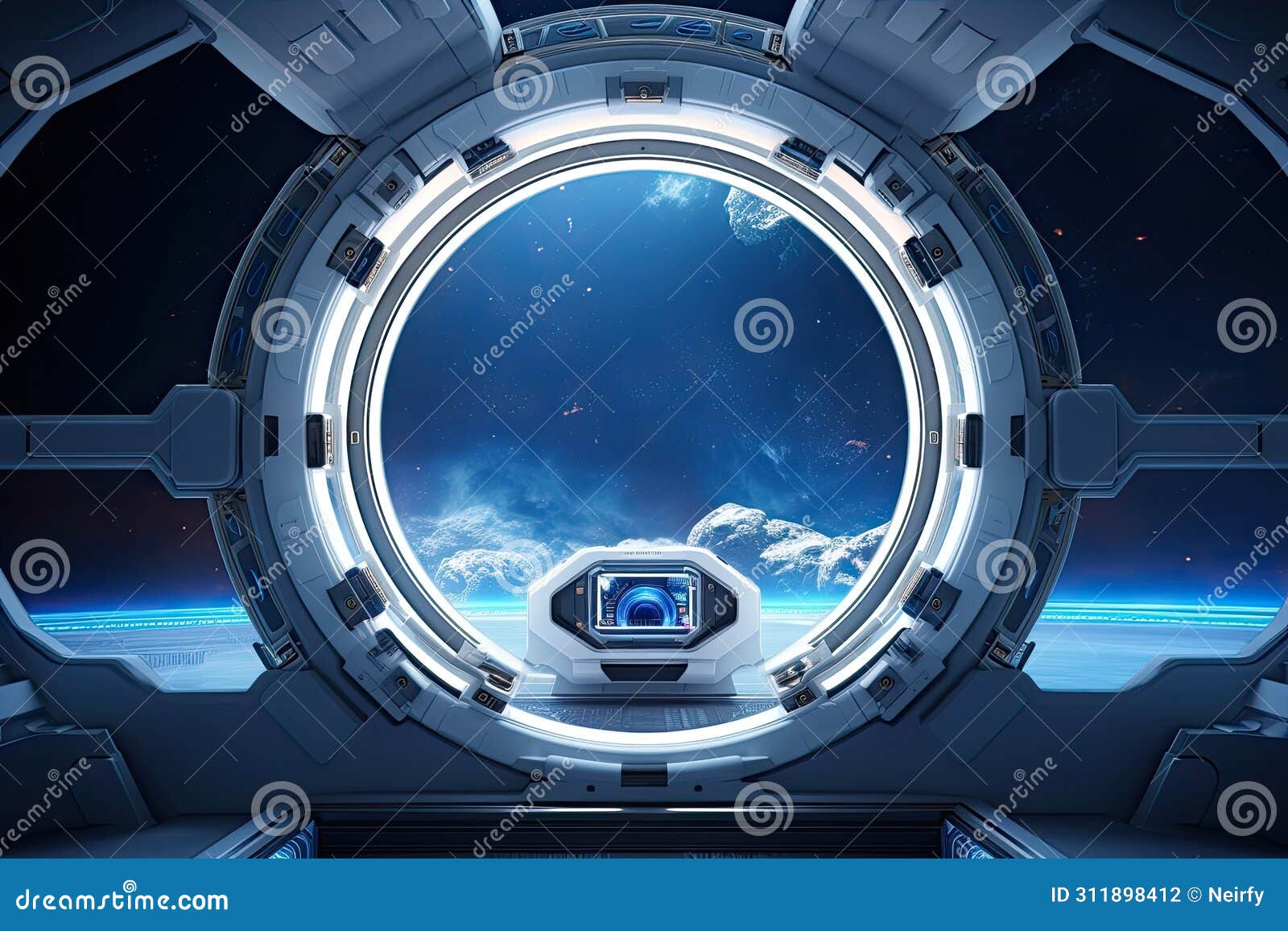 Window in spaceship stock photo. Image of star, flying - 311898412
