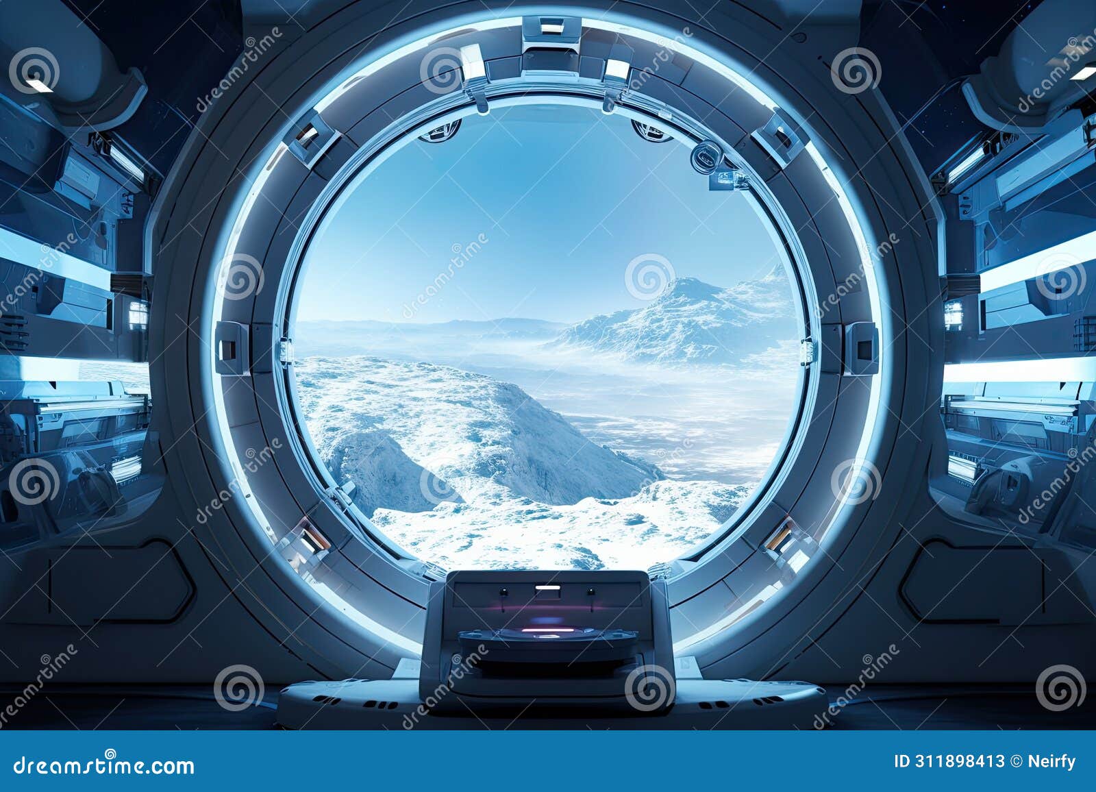 Window in spaceship stock image. Image of airplane, technology - 311898413