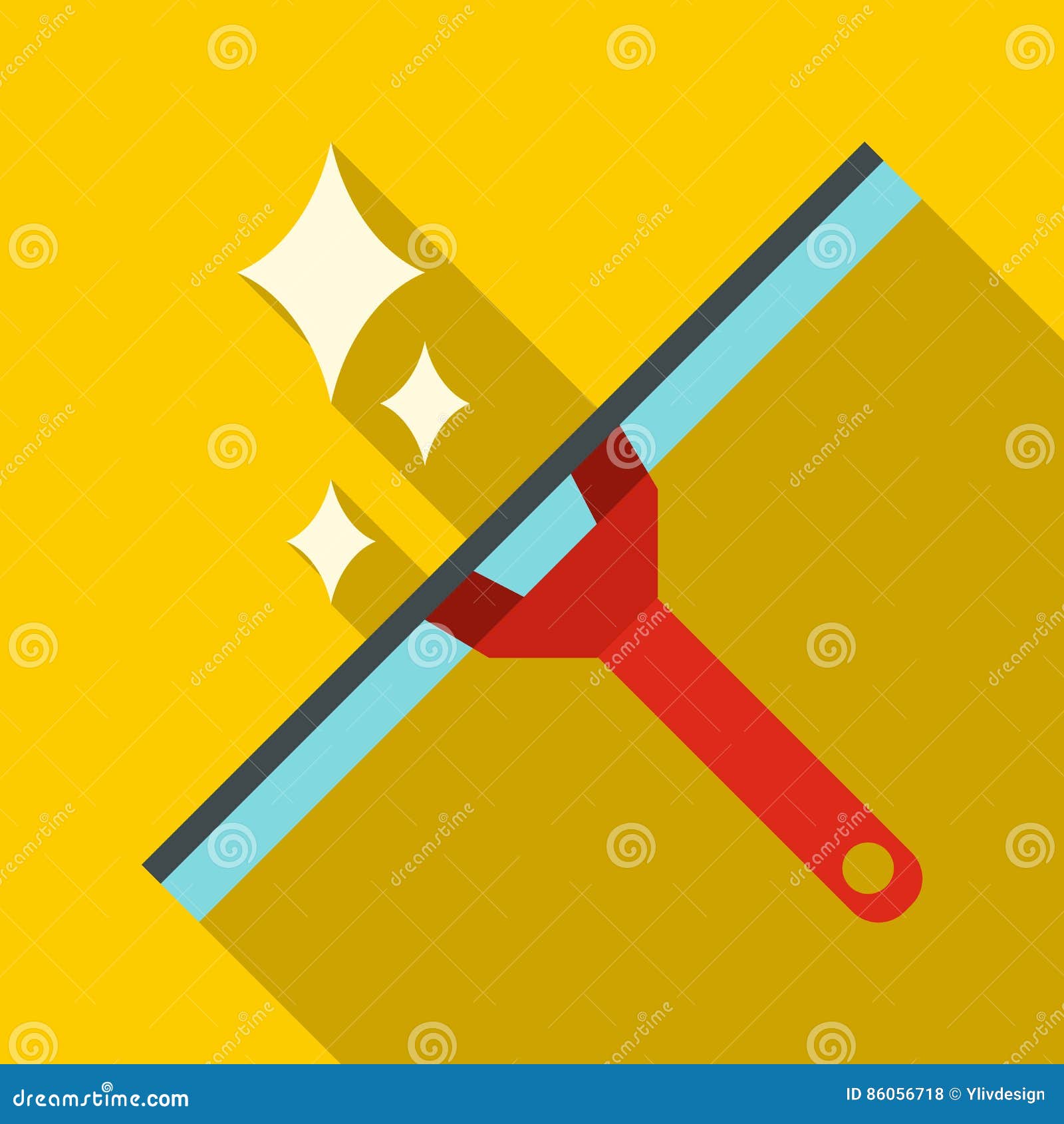 Window Squeegee Icon, Flat Style Stock Vector - Illustration of white ...