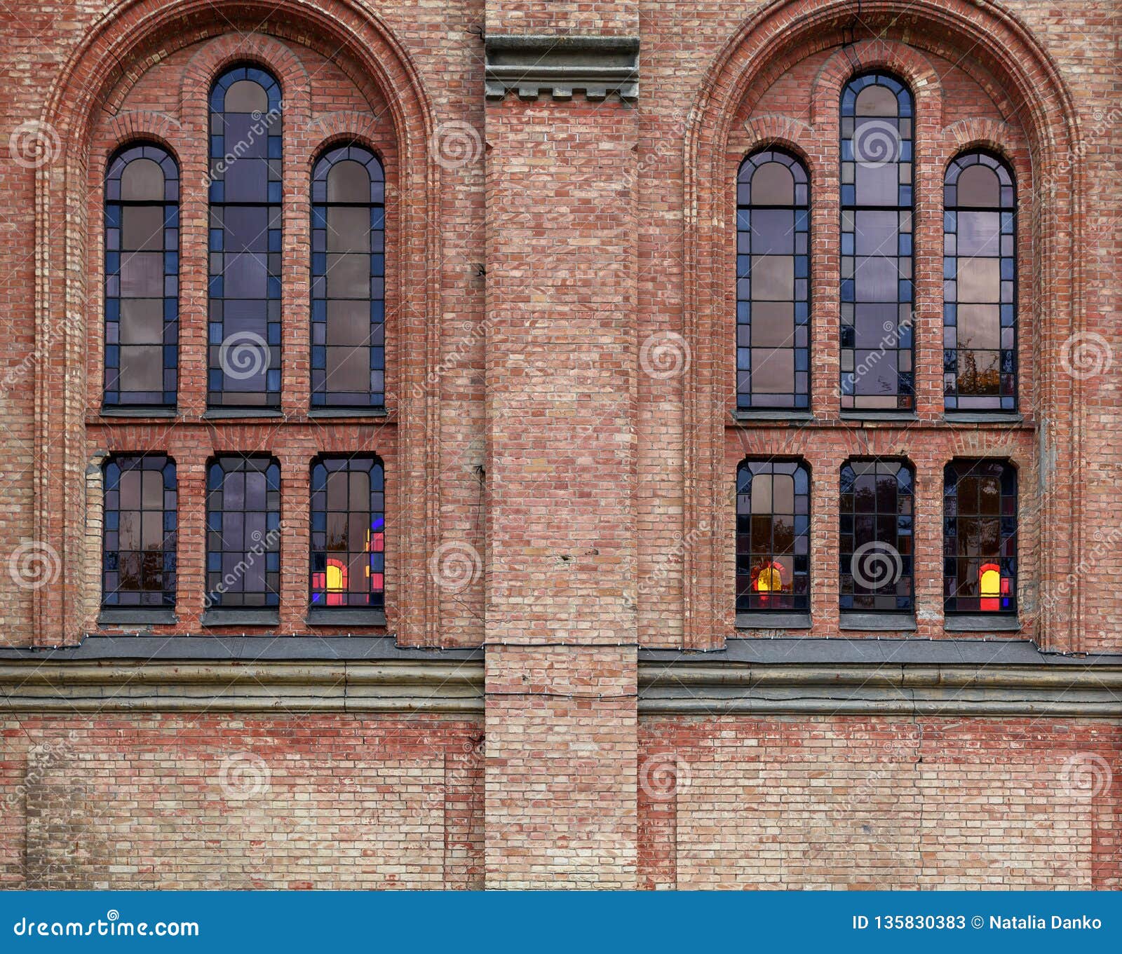 Window with Stained Glass Windows Stock Image - Image of wall, facade ...