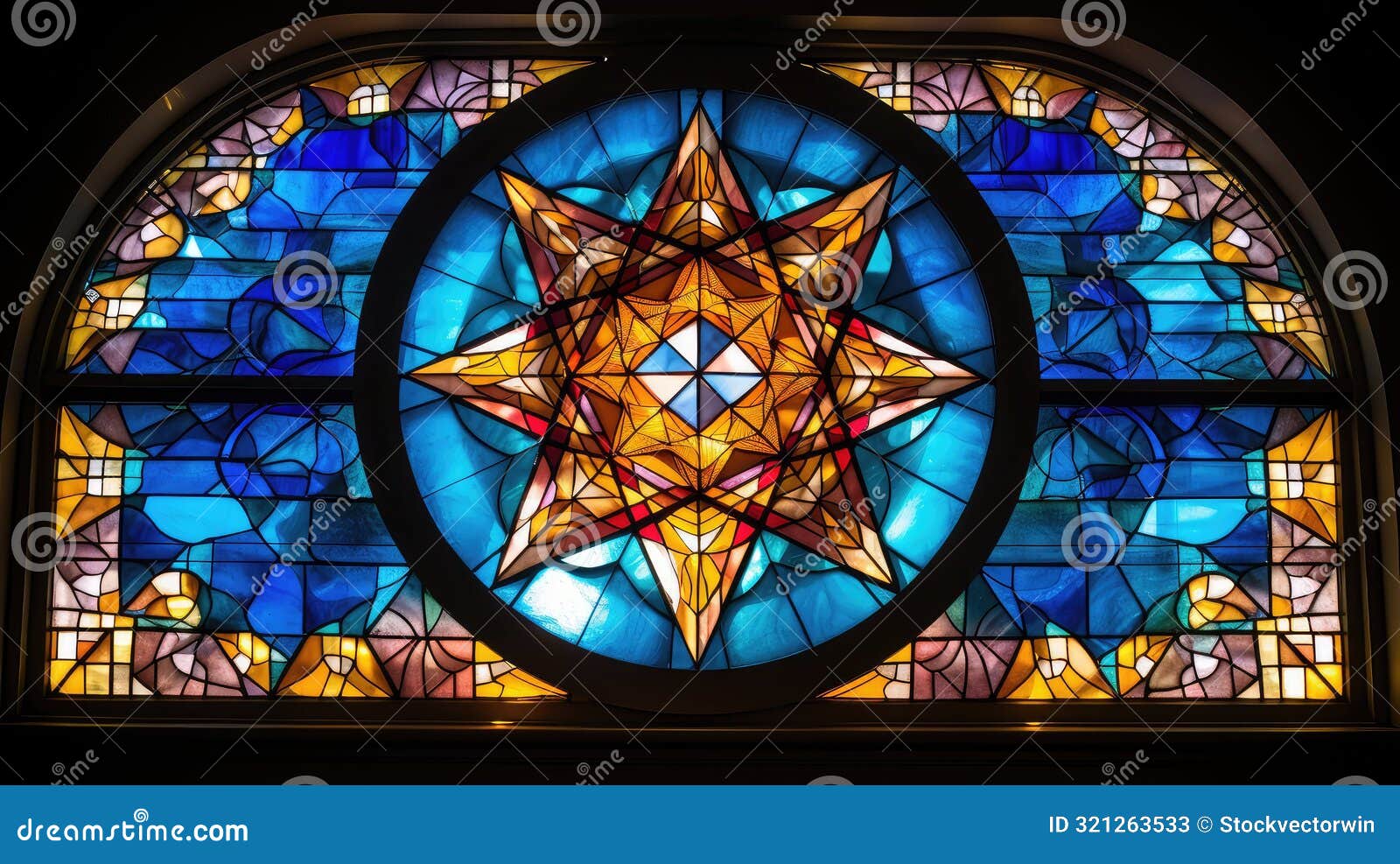 Window star of david stock illustration. Illustration of setting ...