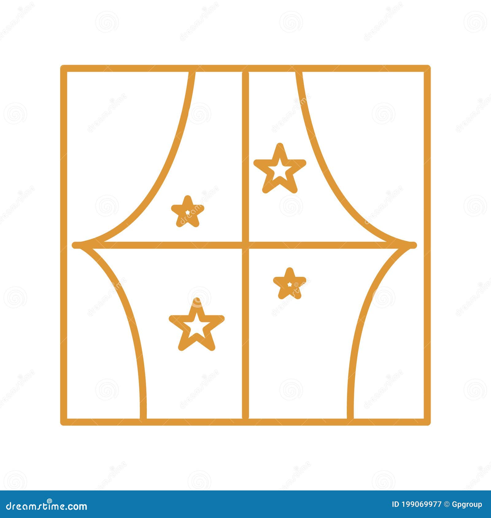 Window with Stars Line Style Icon Vector Design Stock Vector ...