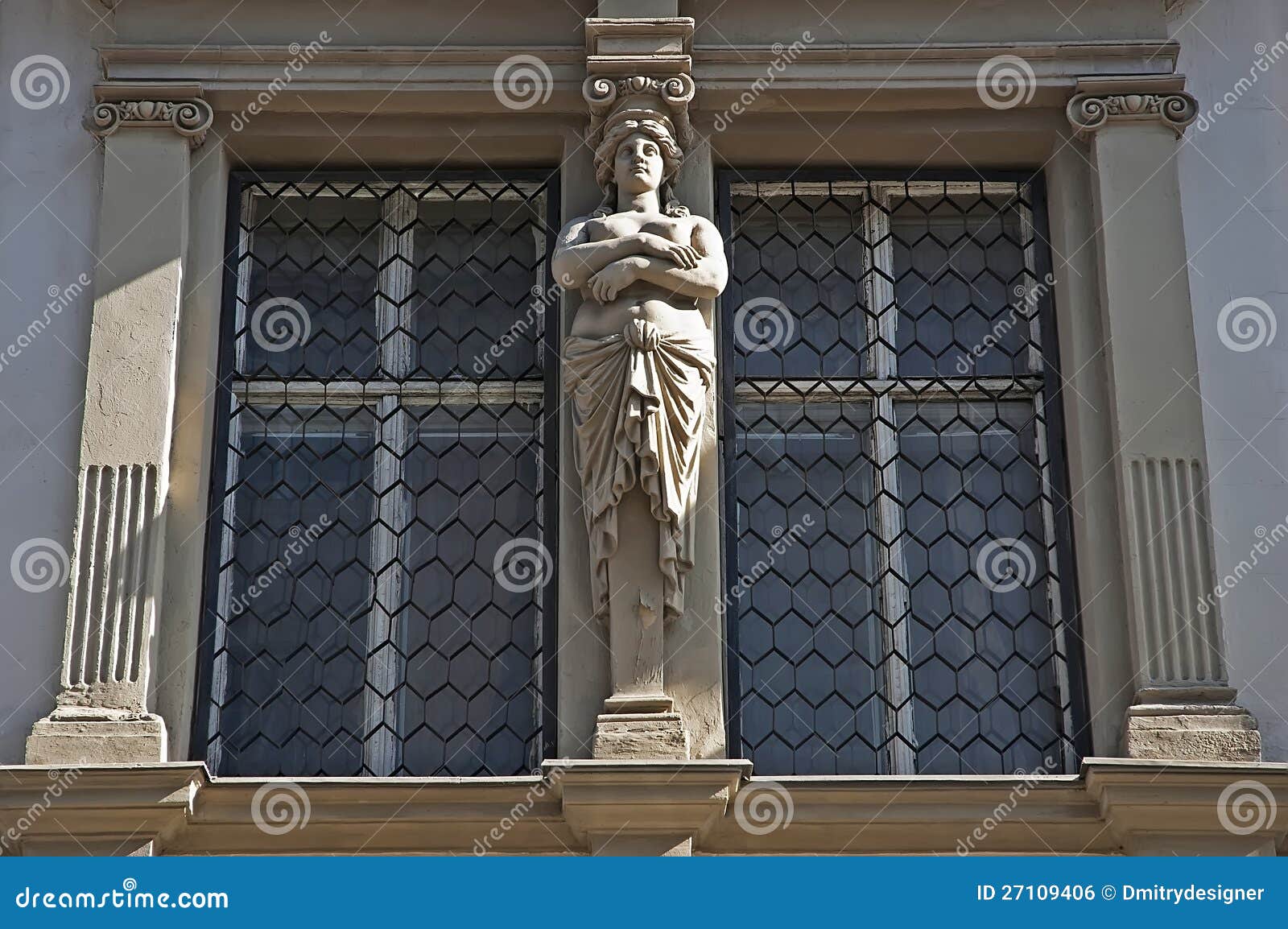 Window with a Statue in Lvov Stock Photo - Image of landmark, tourism ...