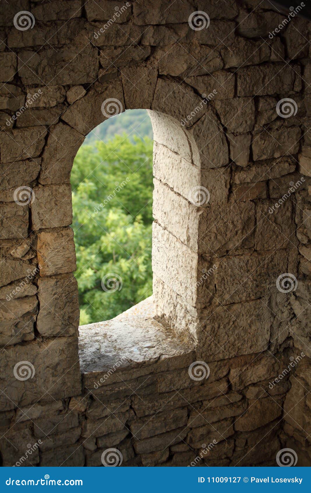 Window in stone wall stock image. Image of brick, house - 11009127