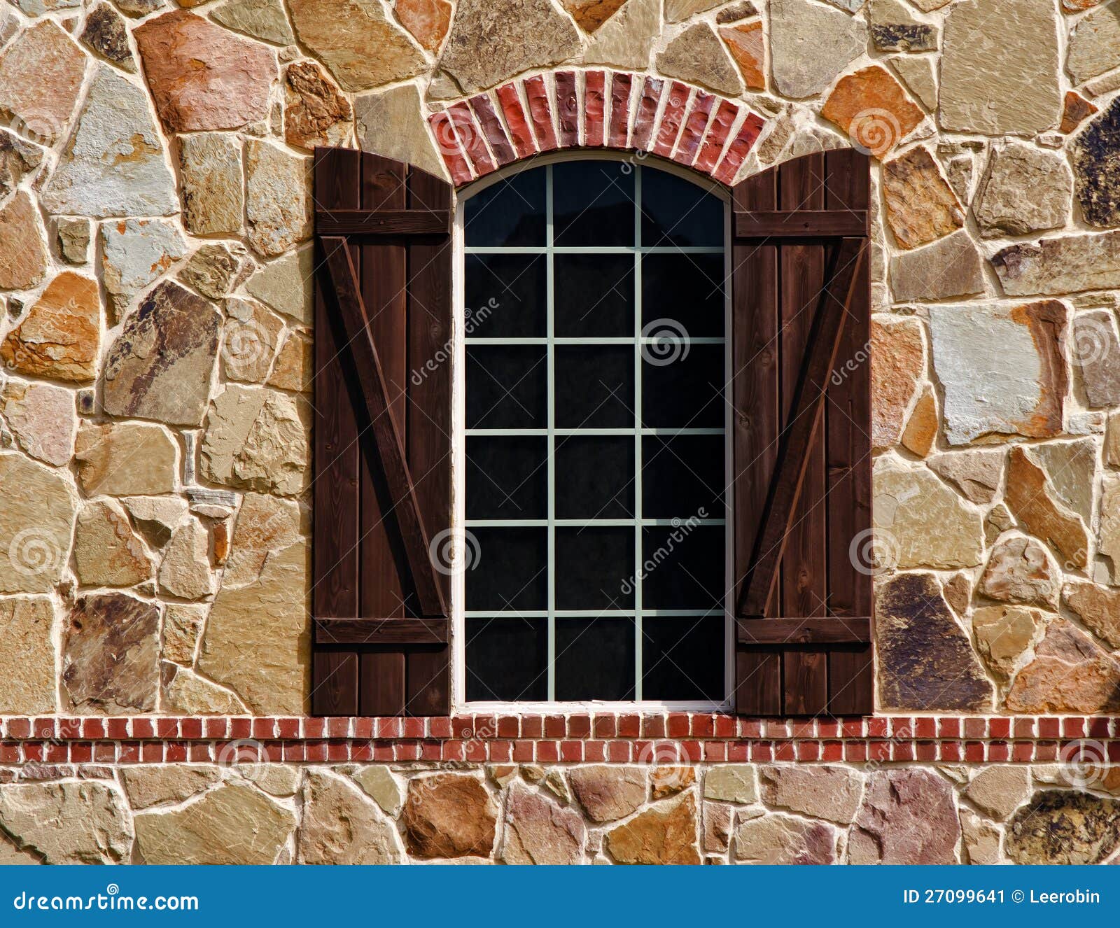 Window on stone wall stock image. Image of material, house - 27099641