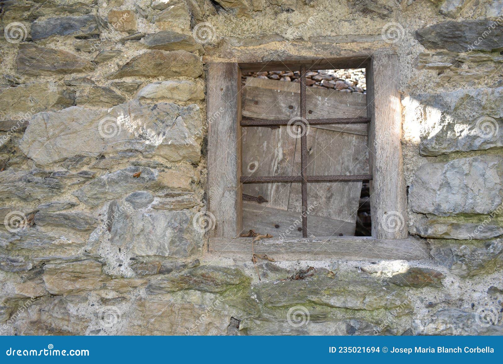 Window in Stone Wall on the Farmhouse Stock Photo - Image of front ...