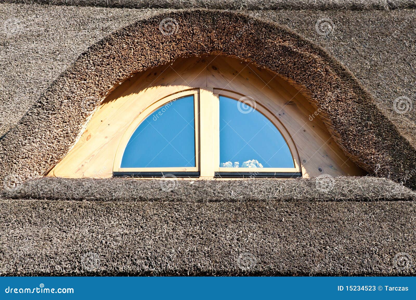 Window on the straw roof stock image. Image of glass - 15234523