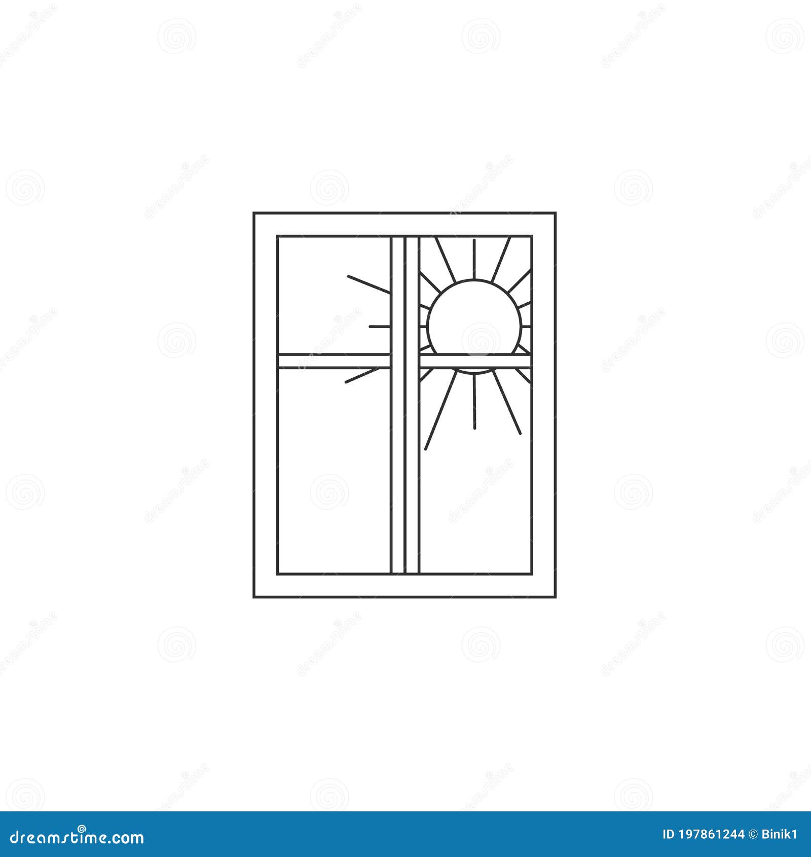 Window and Sun Icon Vector Isolated on White Background Stock Vector ...