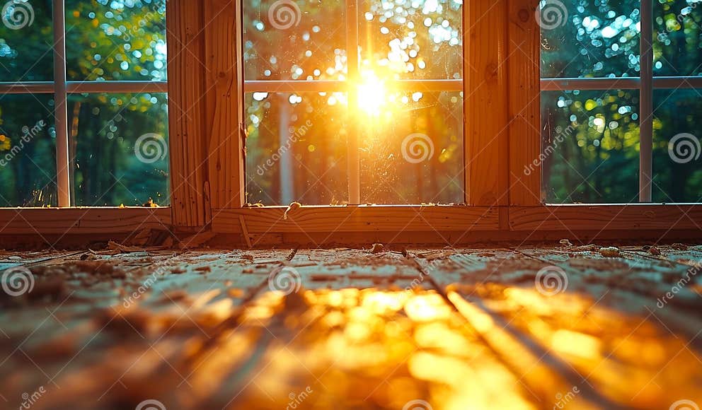 A Window with Sunlight Shining through it Stock Photo - Image of wood ...