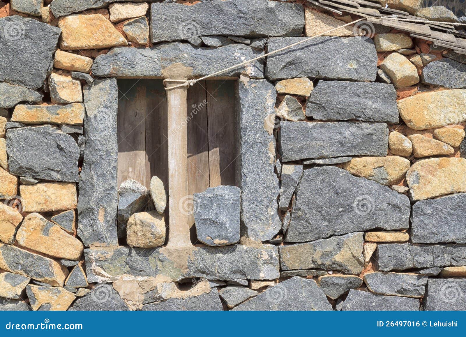 Window Surrounded By A Wall Of Stones Stock Photo - Image of wall, rock ...