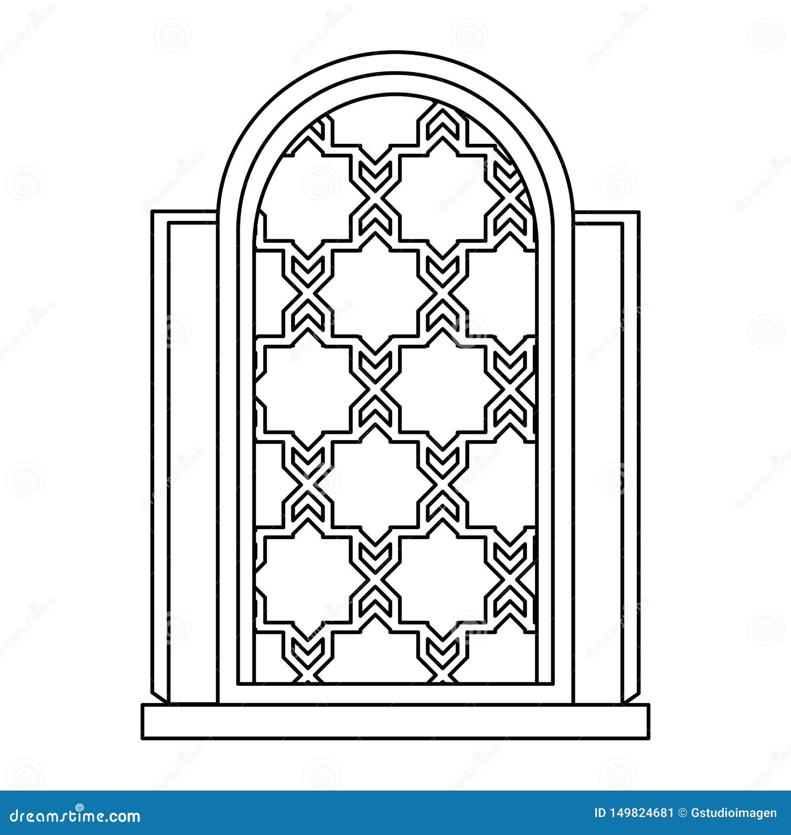 Window of temple icon stock illustration. Illustration of islam - 149824681