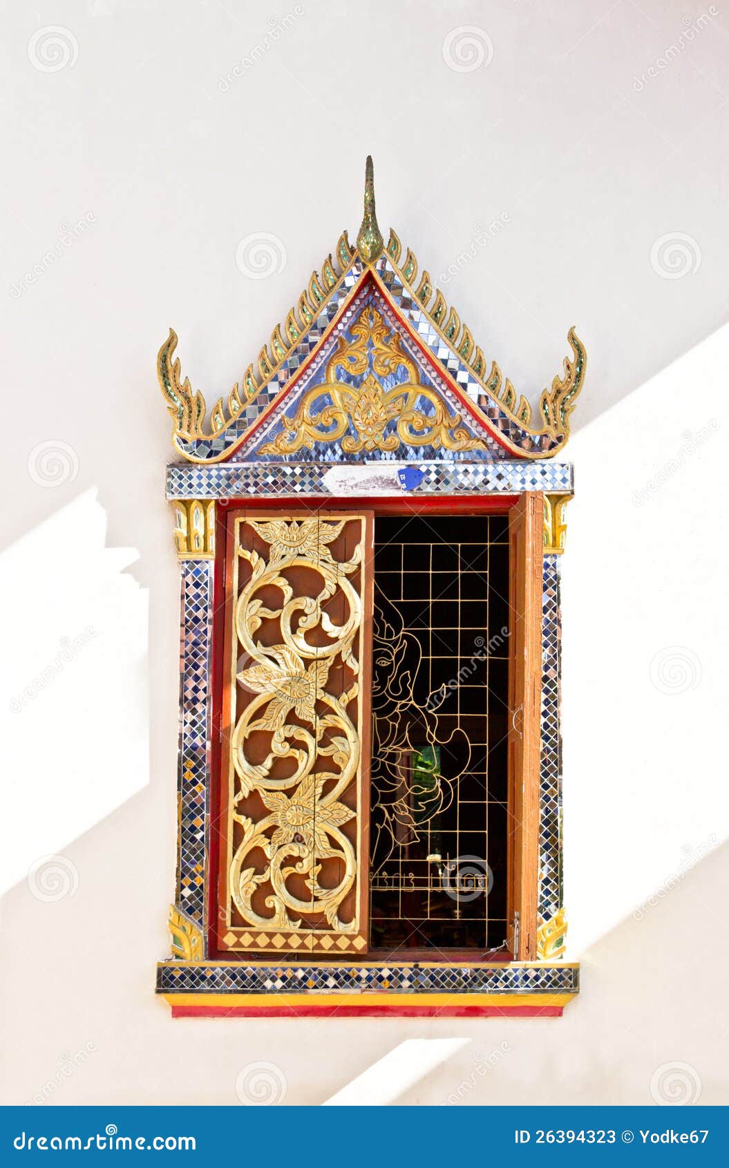 Window of Thai temple stock image. Image of handcraft - 26394323