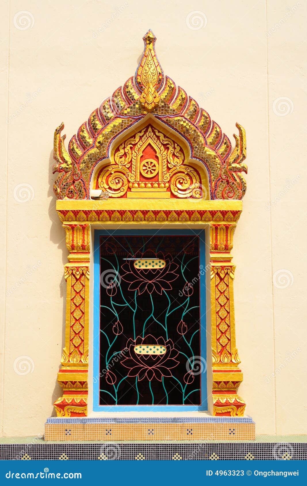 Window in Thailand Temple stock image. Image of religious - 4963323
