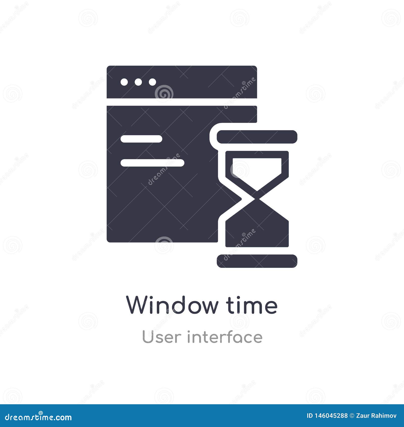 Window Time Outline Icon. Isolated Line Vector Illustration from User ...