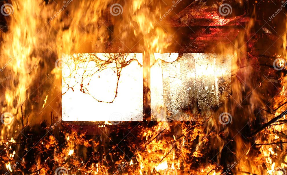 Window in flames stock photo. Image of hell, campfire - 30218058