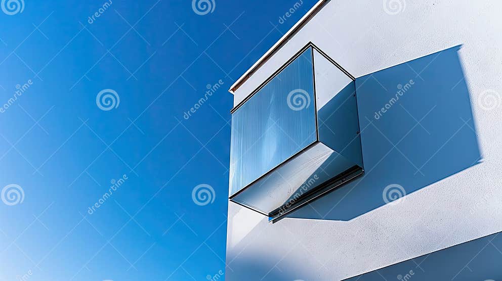 A Window To the Sky: Modern Architecture in a Clear Blue Day Stock Illustration - Illustration ...