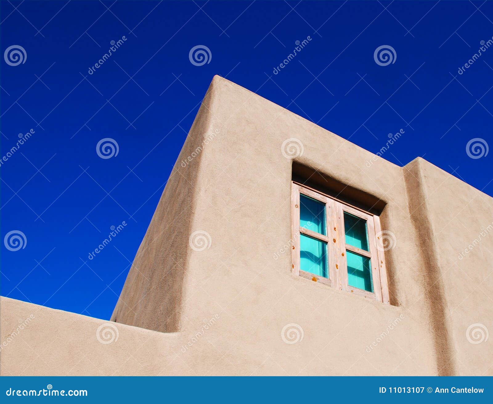 Window with Turquoise Cast in a Stucco Building Stock Image - Image of ...