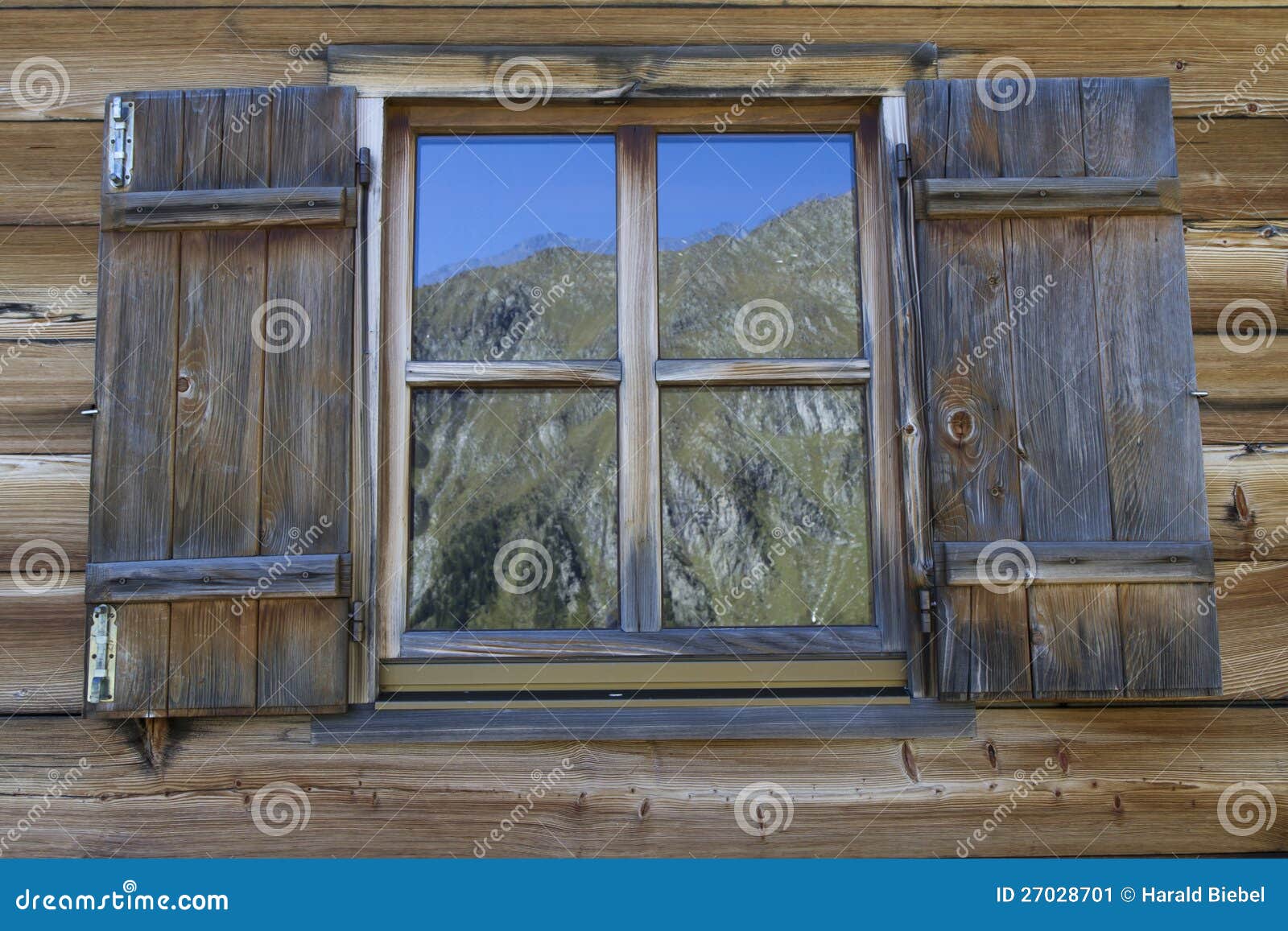 Window of a Typical Mountain Hut in Italy Stock Image - Image of ...