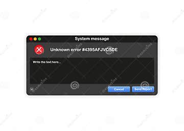 Window of User Interface. System Message with Report Template Unknown ...
