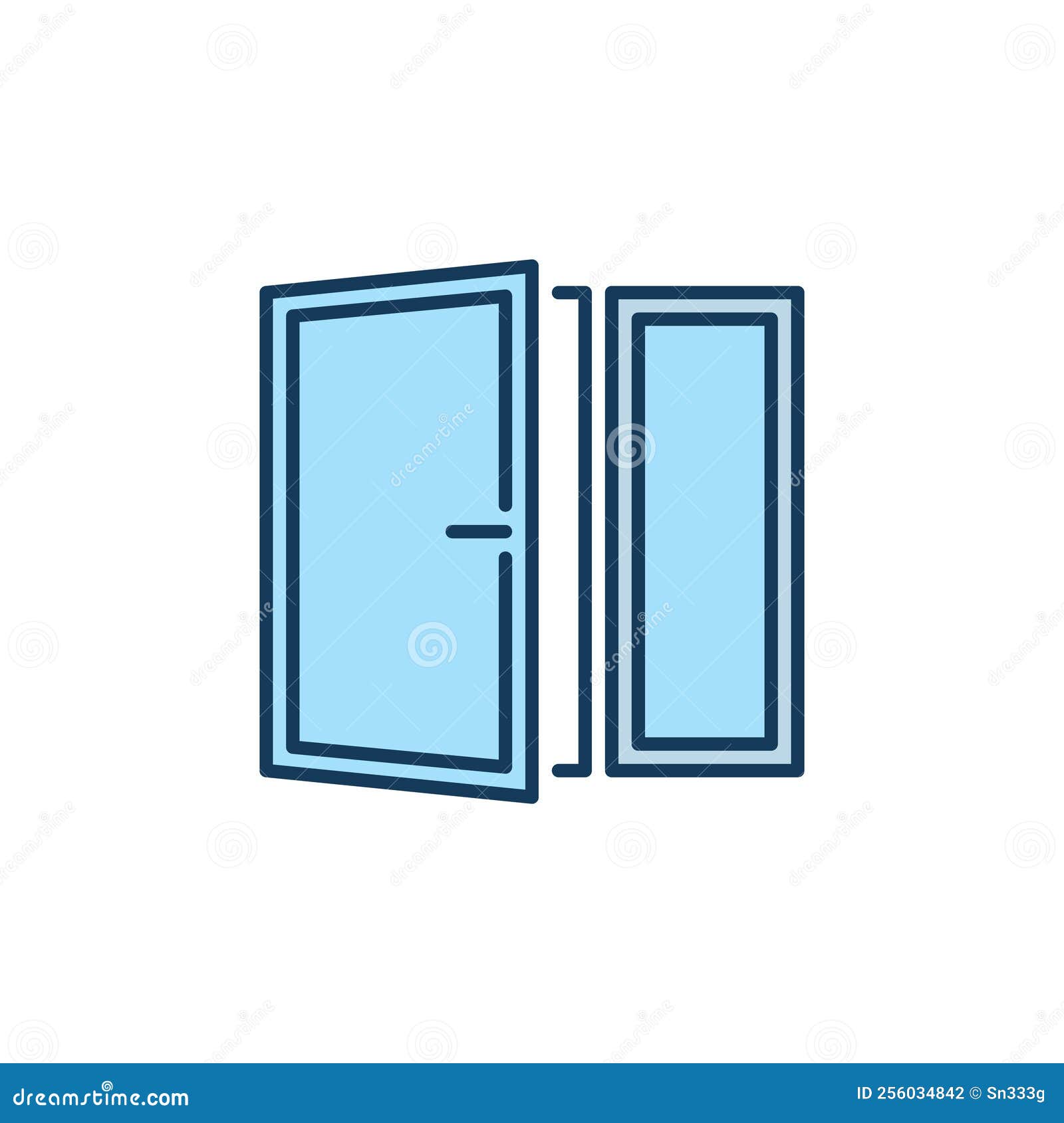 Window Vector Concept Blue Simple Icon or Sign Stock Illustration ...