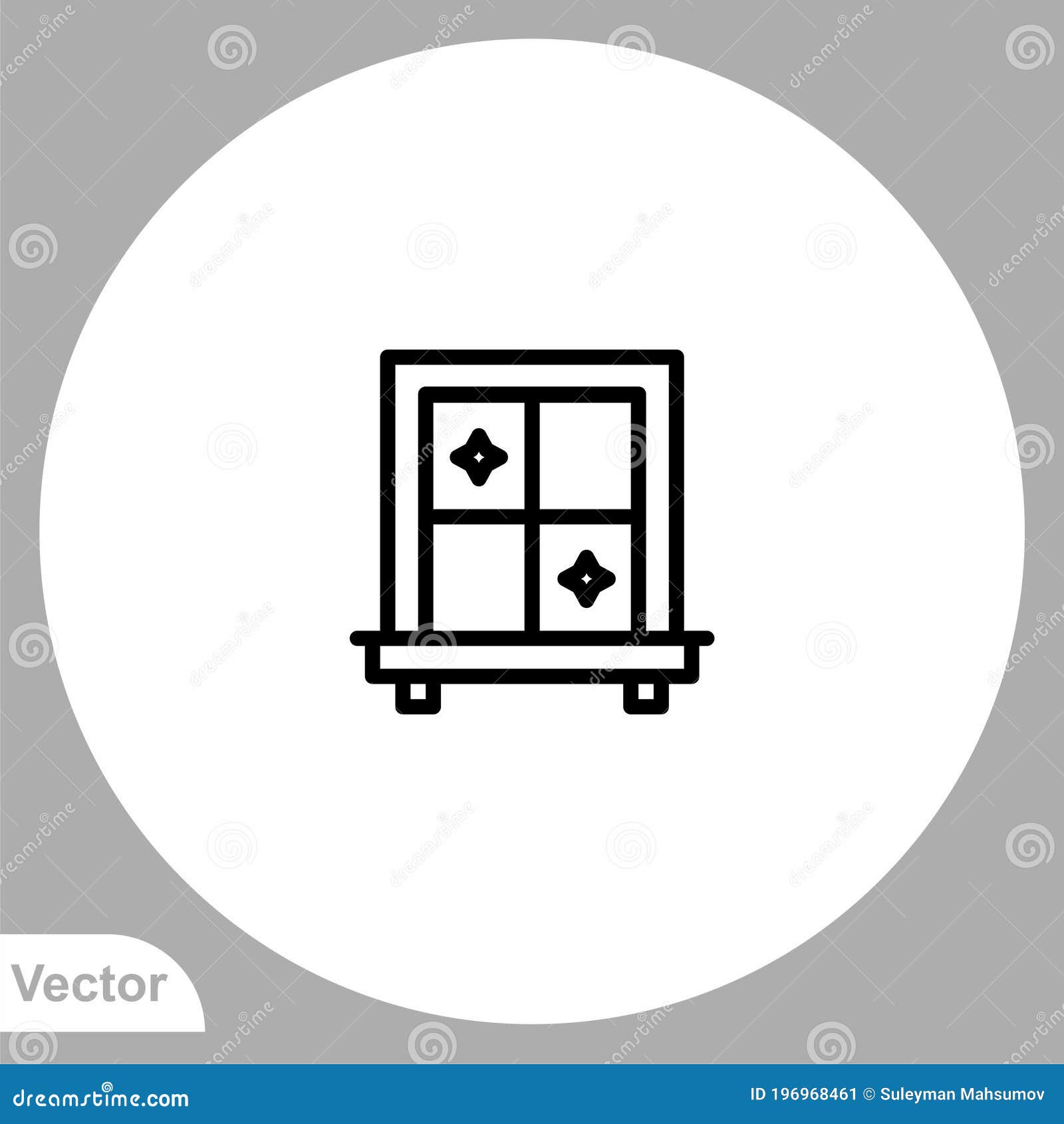 Window Vector Icon Sign Symbol Stock Vector - Illustration of front ...