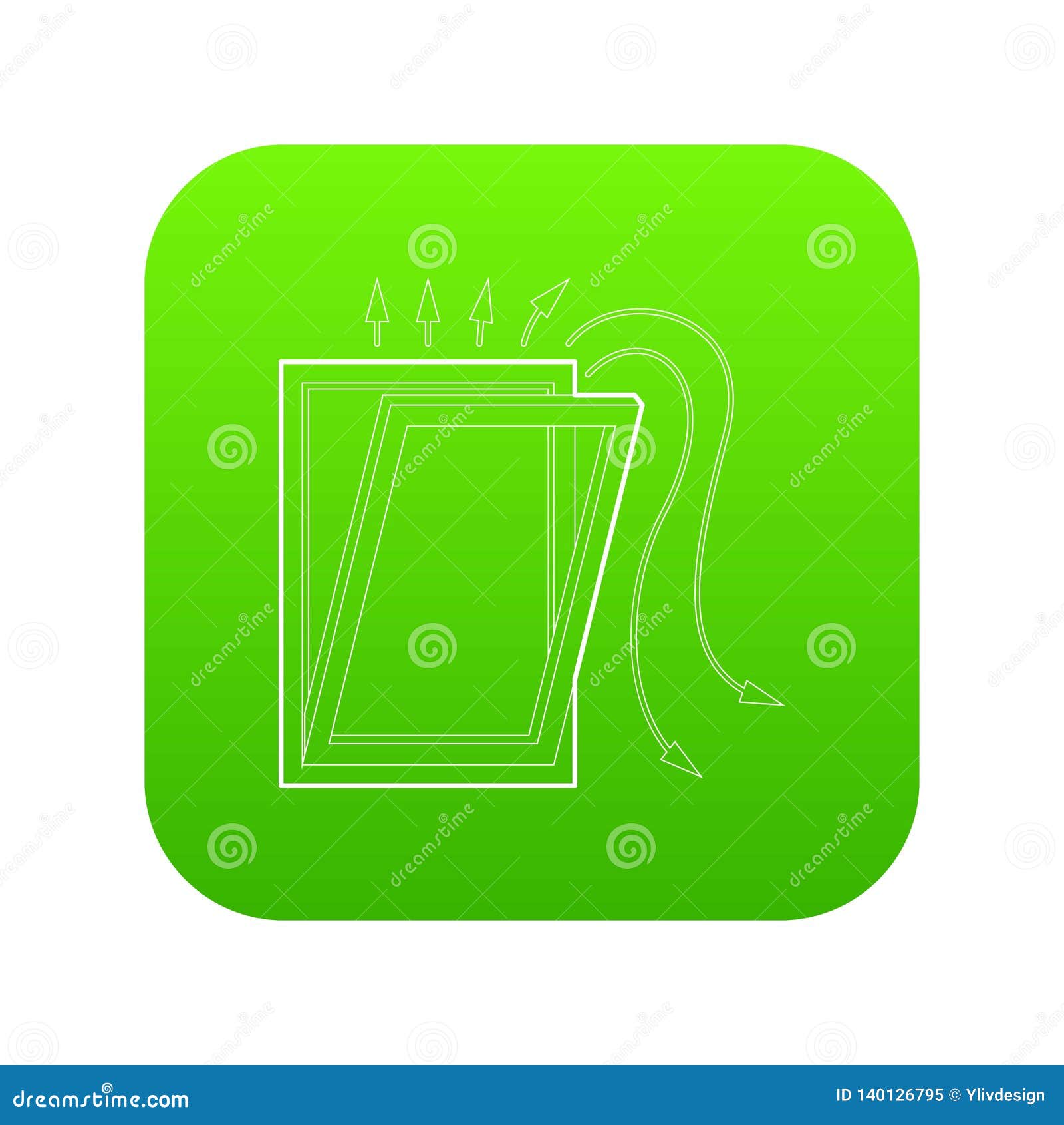 Window Ventilation Icon Green Vector Stock Vector - Illustration of ...
