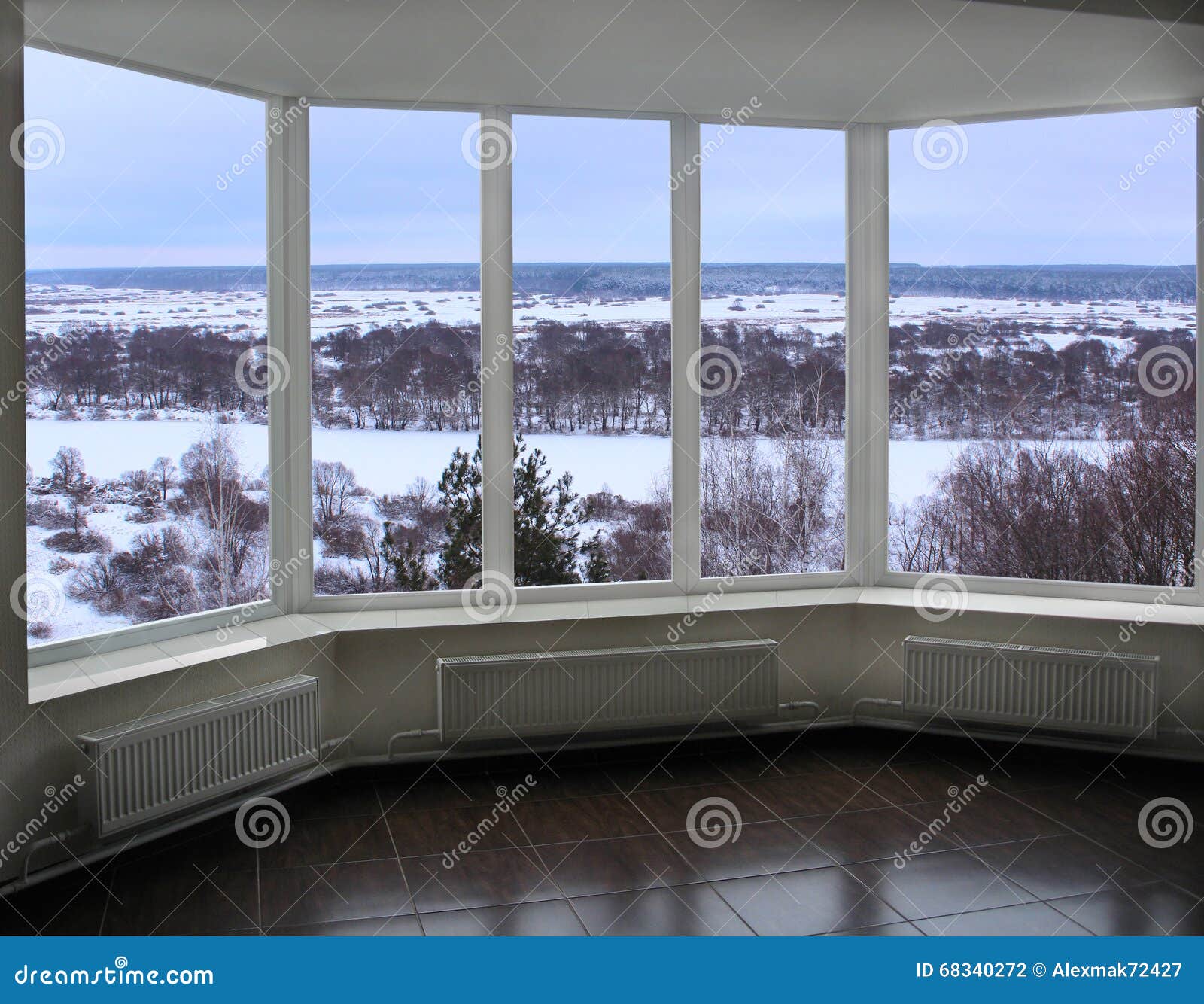Window of Verandah Overlooking the Winter Landscape Stock Photo - Image ...