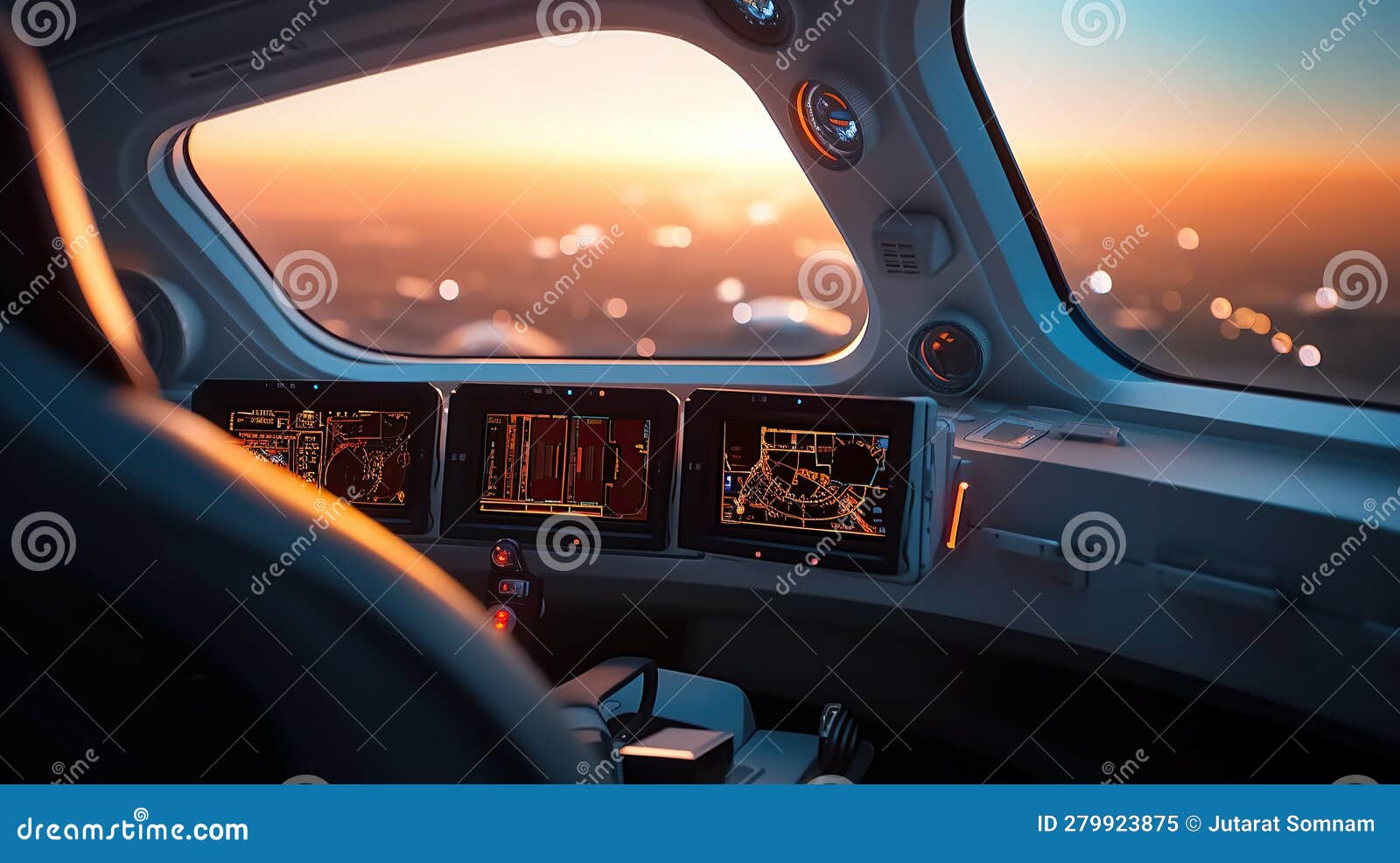 Aircraft Control Wheel Icons Set Vector Illustration | CartoonDealer ...